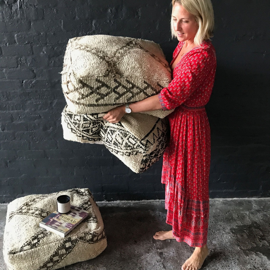 Filling Your Moroccan Floor Cushion Or Pouf | Nouvelle Nomad